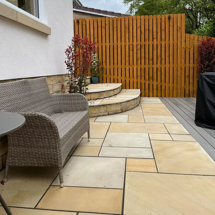 Mint Smooth Sandstone Paving - Sawn & Honed | Patio Pack - 20mm