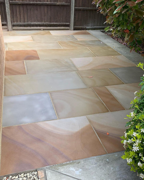 Rippon Buff Smooth Sandstone Paving Slabs | Sawn & Honed - 900x600 ...