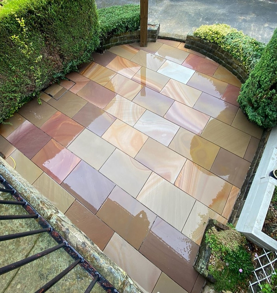 Camel Dust Smooth Sandstone Paving Slabs | Sawn & Honed - 900x600 ...