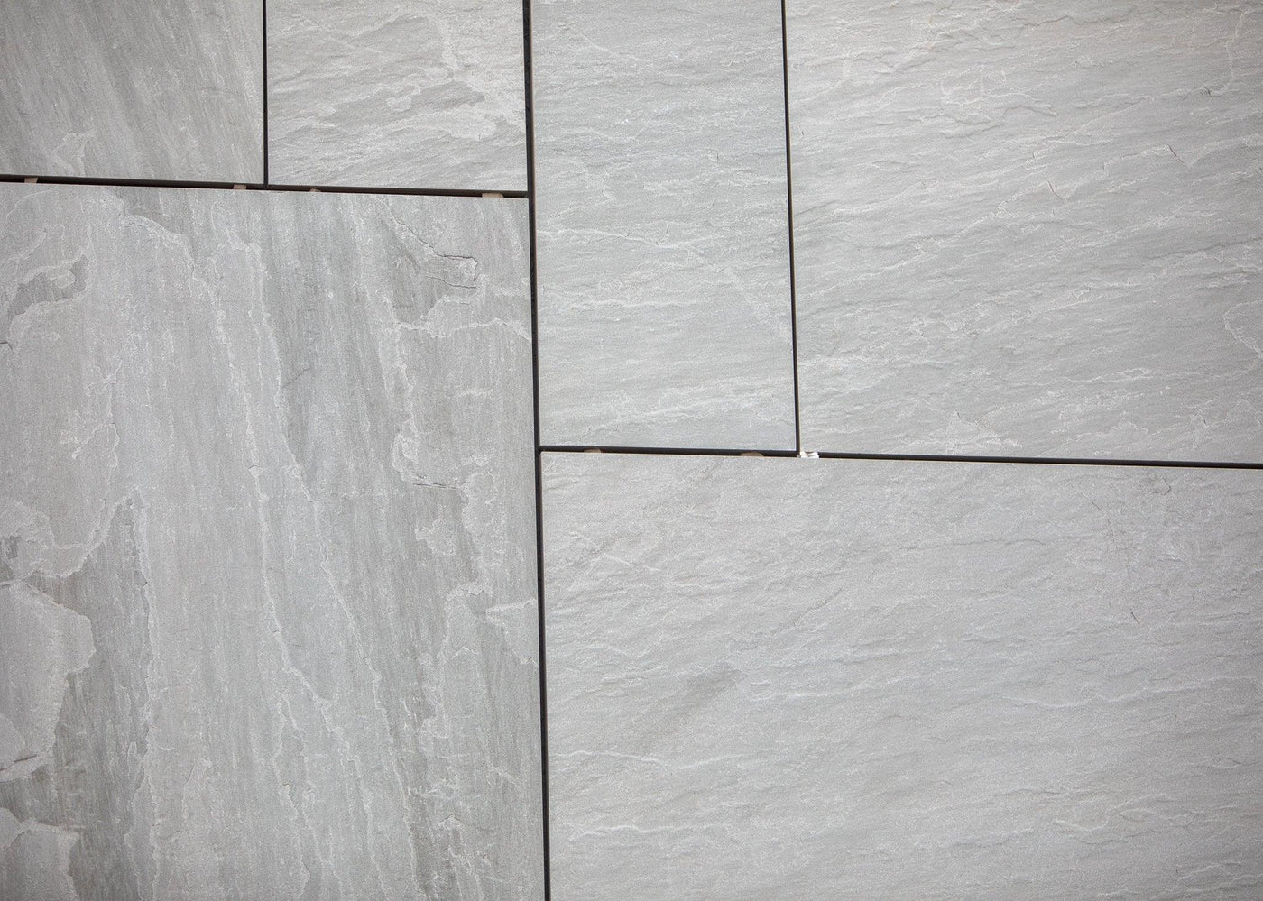 Kandla Grey Indian Sandstone Paving Slabs | Riven - Sawn Edge | Patio ...