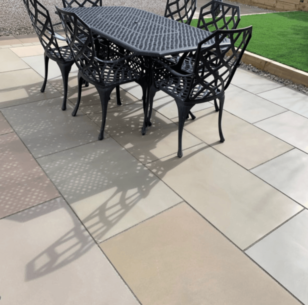 Raj Blend Smooth Sandstone Paving | Sawn & Honed- 900x600 - 20mm