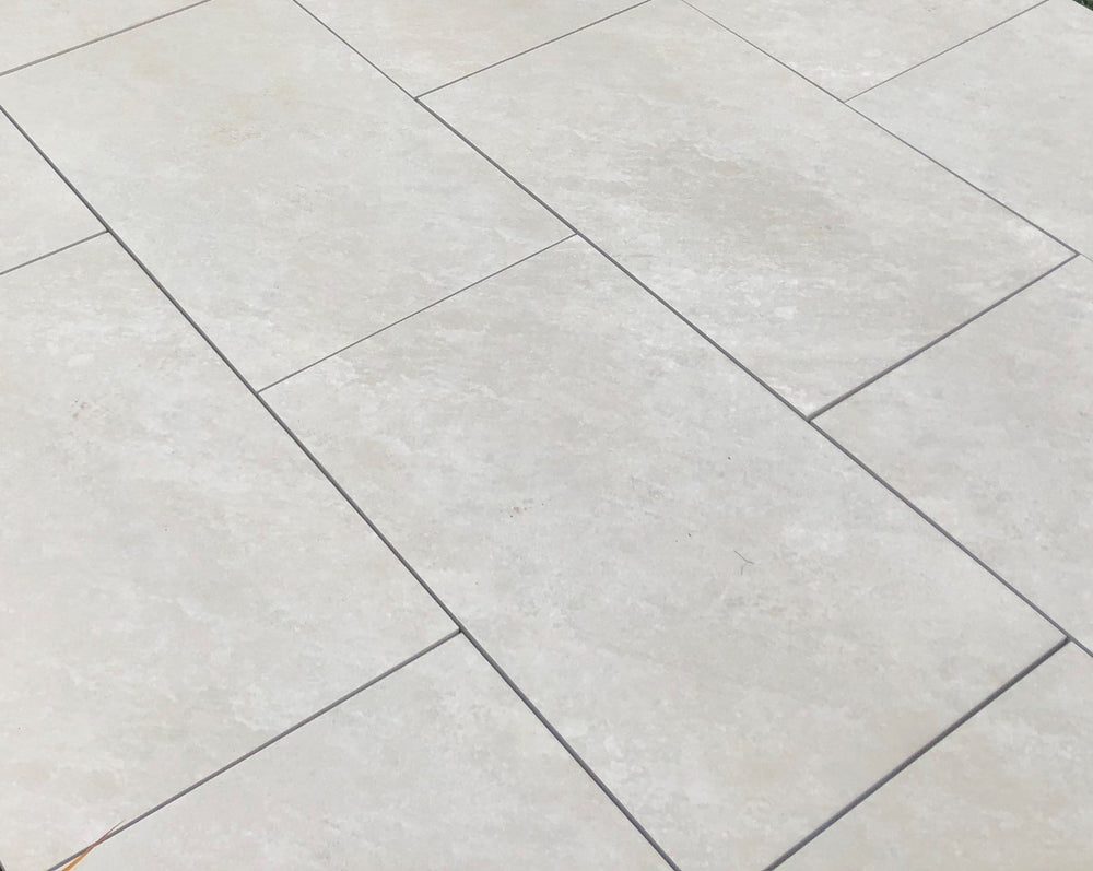 Quartz White Outdoor Porcelain Paving Tiles - 900x600 - 20mm